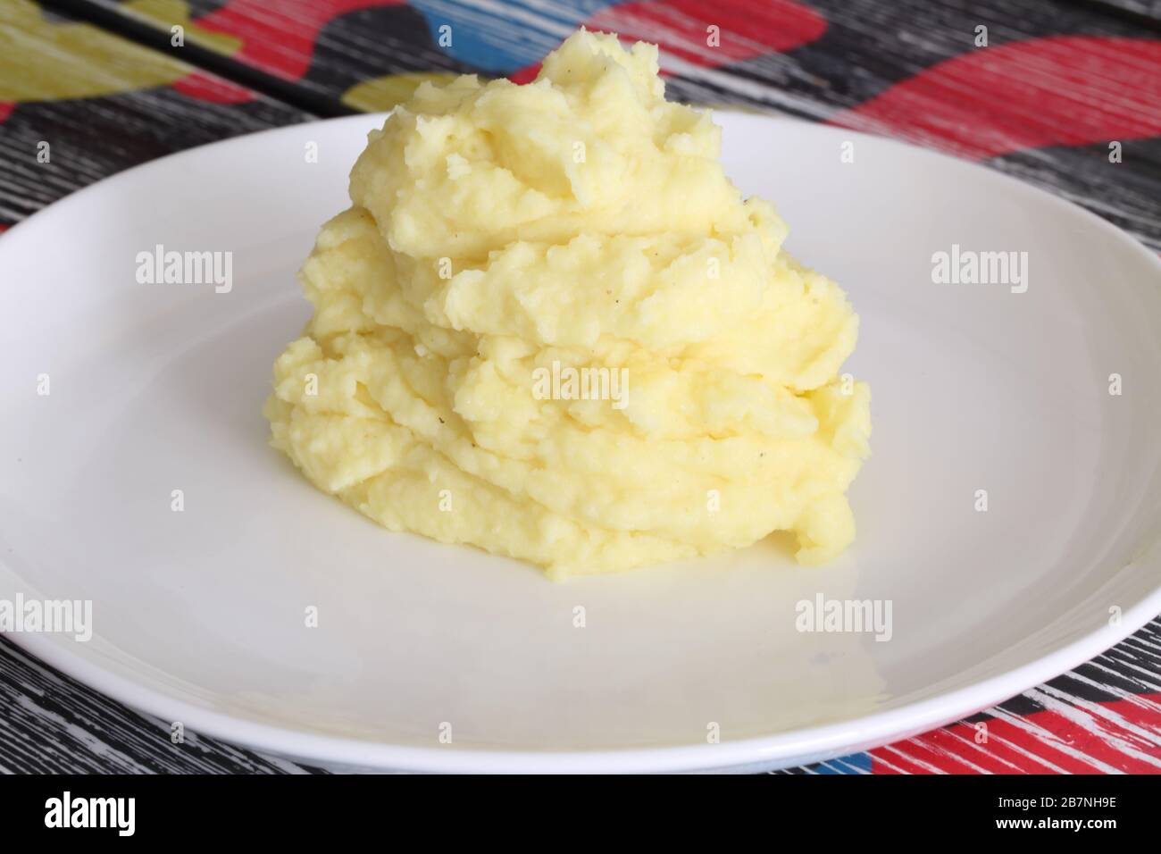 Mashed potatoes on a white background Stock Photo - Alamy