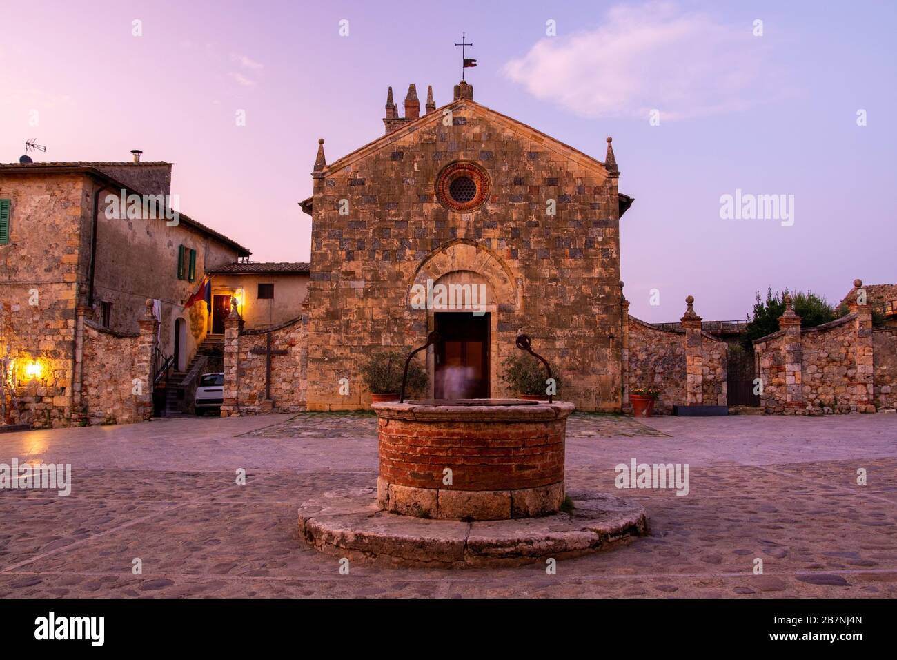 Monteriggioni is a medieval walled town, located on a natural hillock ...