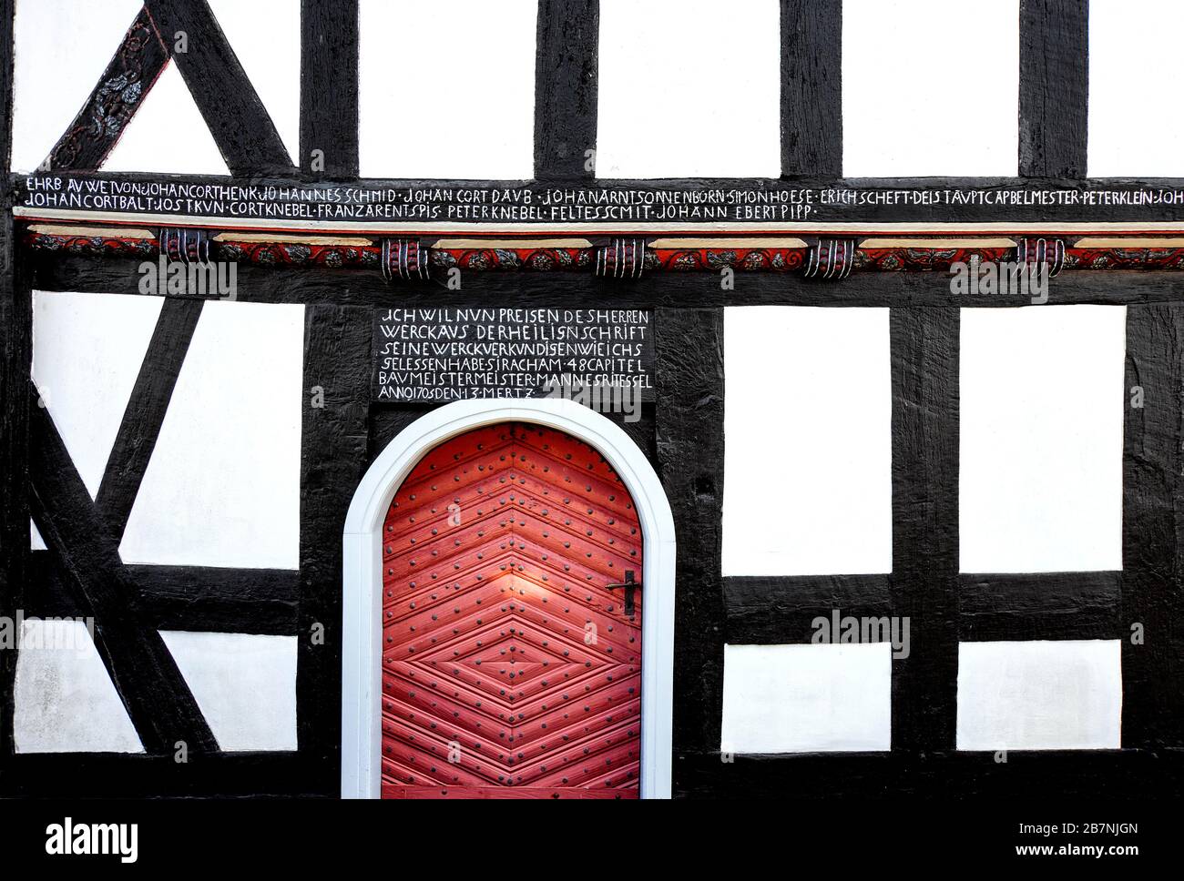 Half-timbered church building, former school chapel by Mannus Riedesel ...