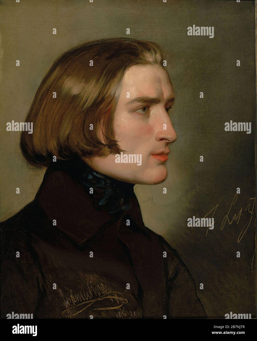 Portrait of the Composer Franz Liszt (1811-1886), 1838. Private ...