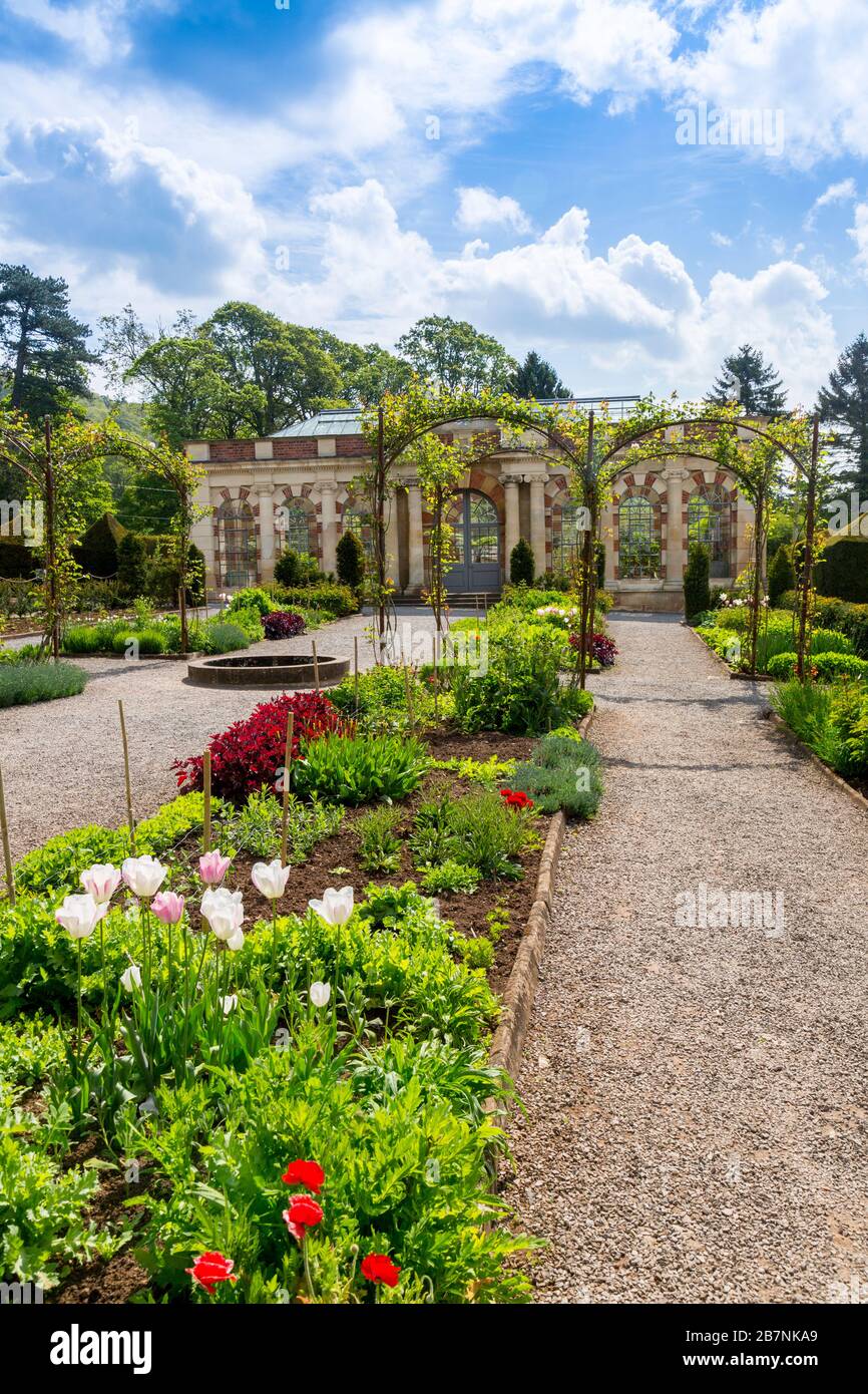The Victorian Orangery and cut flower garden on the Tyntesfield estate ...