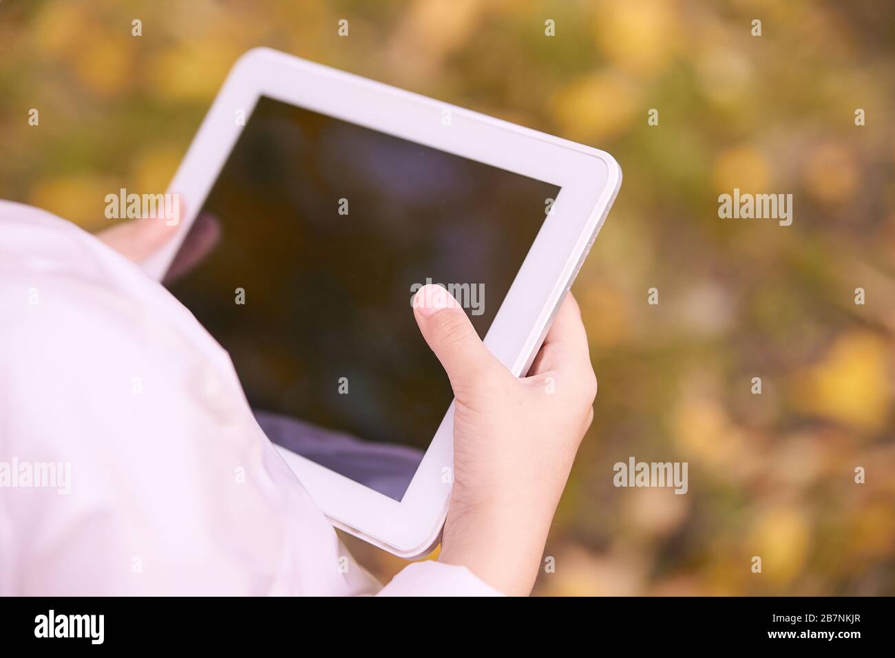 Tablet customer mockup. Isolated empty screen. Digital promotion ...