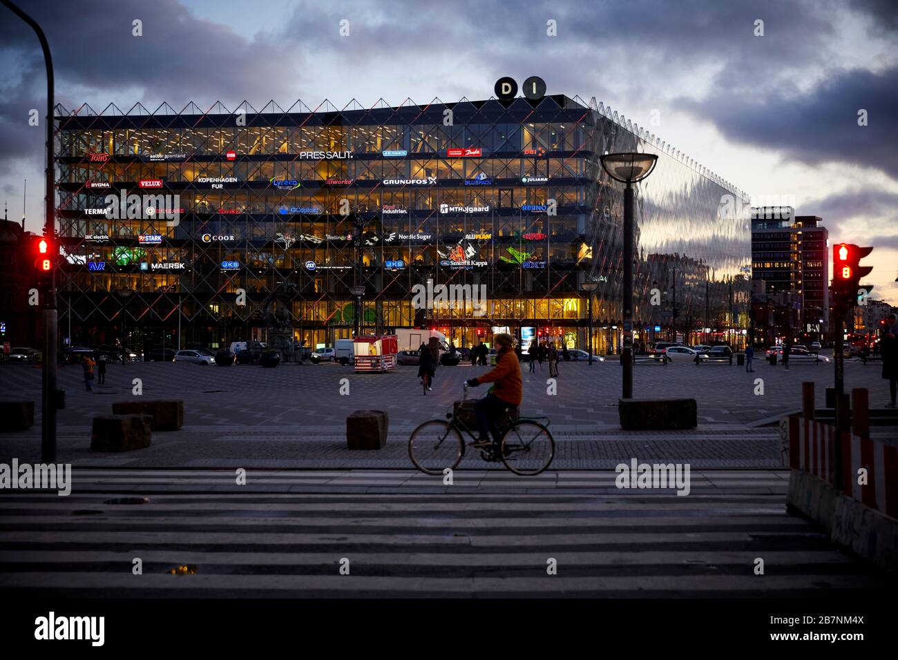 Copenhagen, Denmark’s capital, City Hall Square modern shopping complex ...