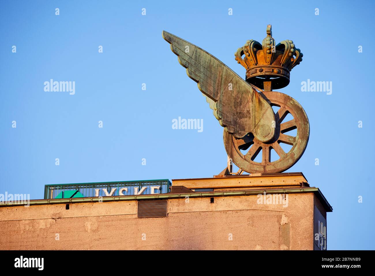 Copenhagen, Denmark’s capital, Hotel Astoria rooftop detail of The DSB ...