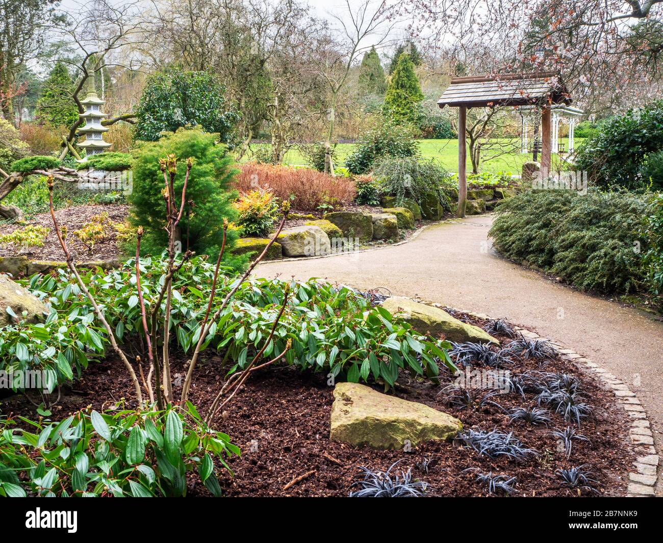 The Japanese Garden in Valley Gardens in spring Harrogate North ...