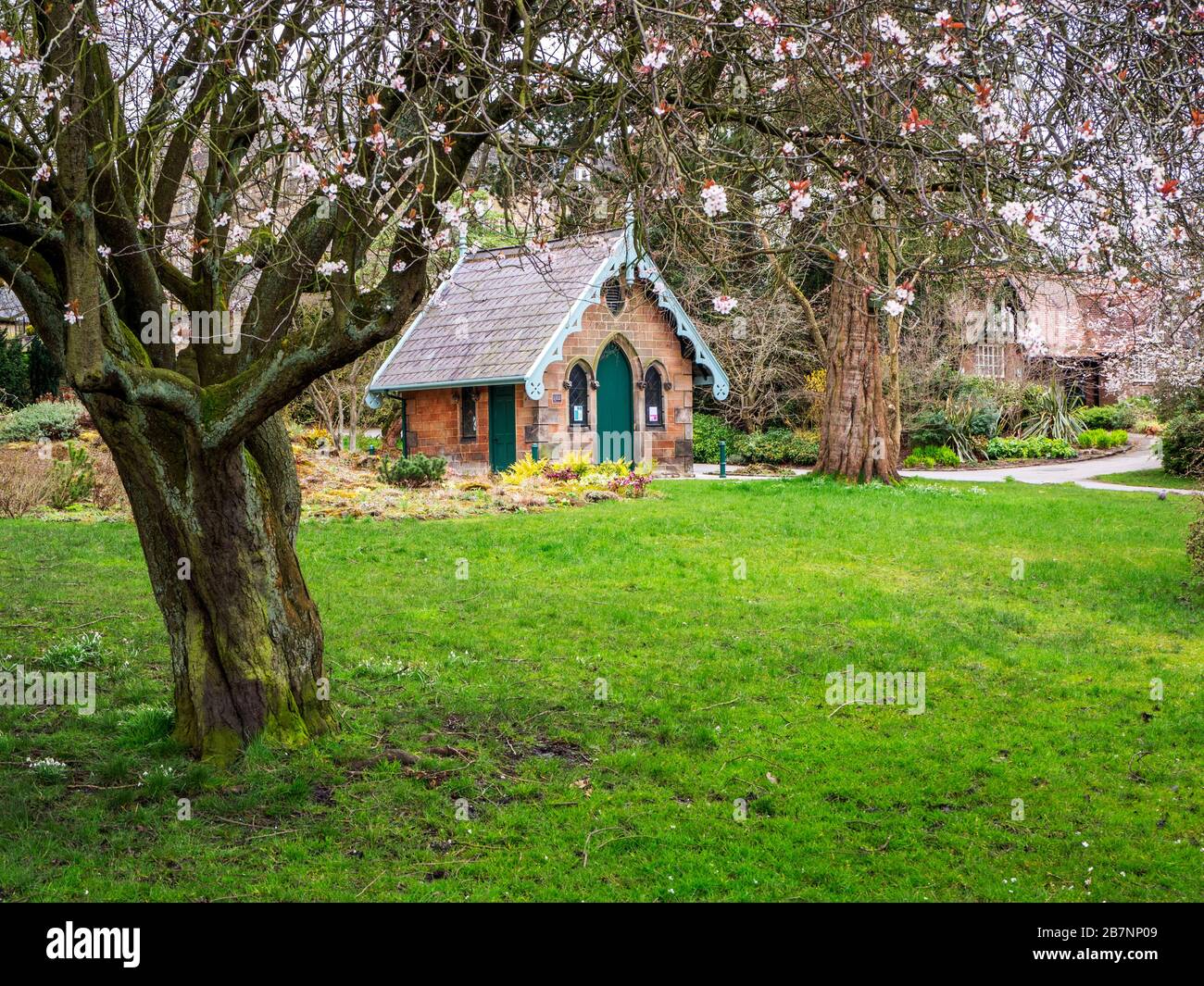 The restored Magnesia Well Pump Room in Valley Gardens in early spring ...