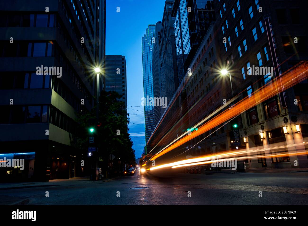 City street light trails at night Stock Photo - Alamy