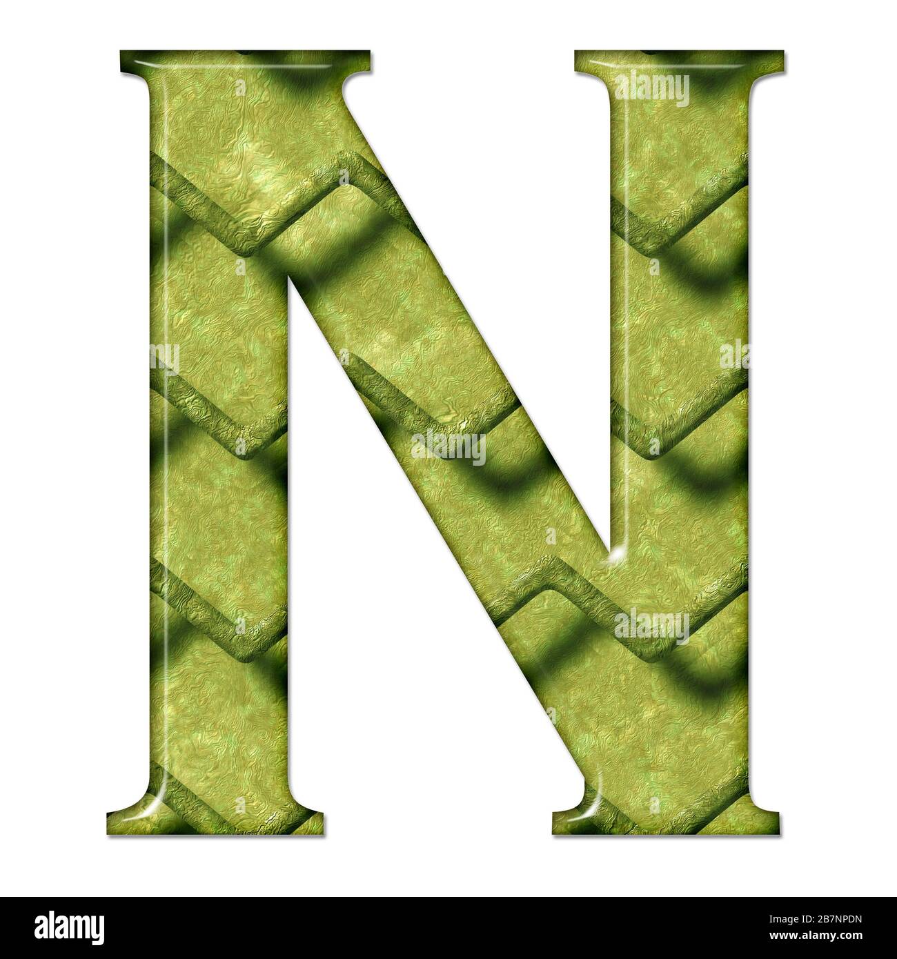 3D render of composite material pattern and texture alphabet capital ...
