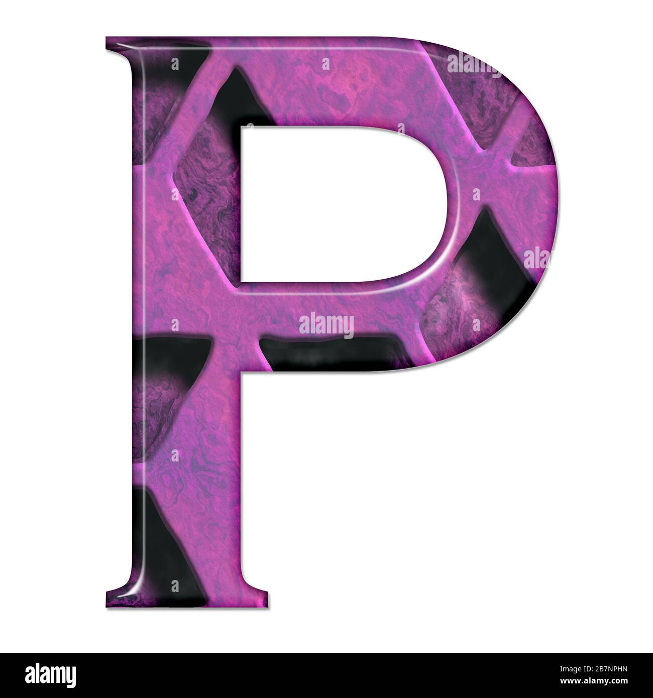 3D render of composite material pattern and texture alphabet capital ...