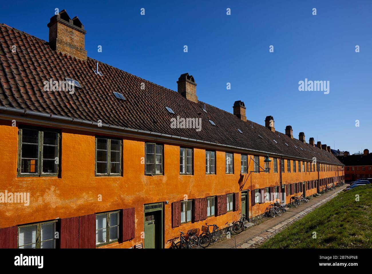 Copenhagen, Denmark Nyboder historic yellow row house district of ...