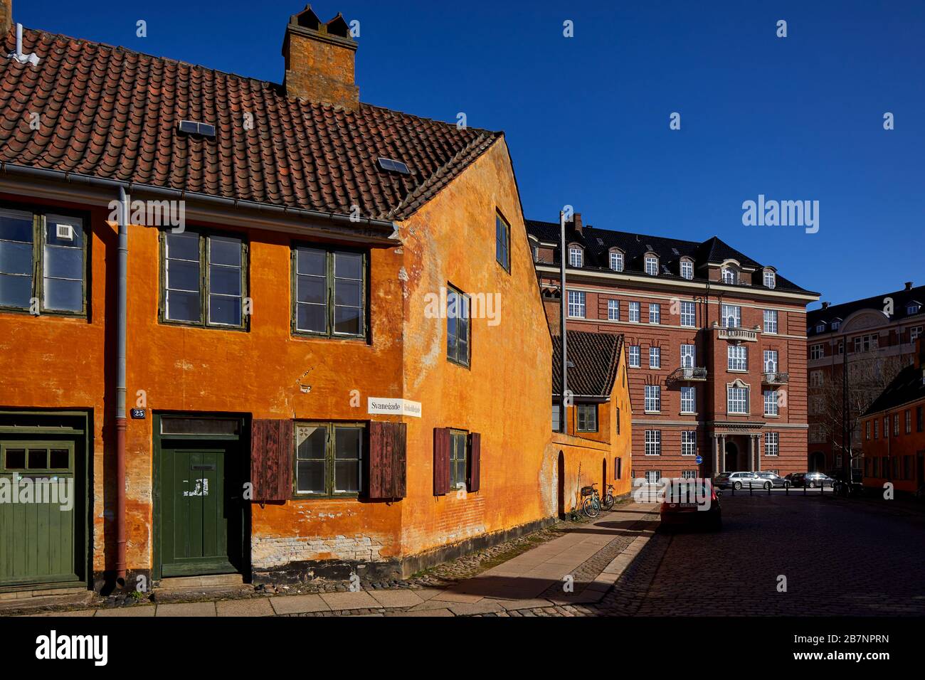 Copenhagen, Denmark Nyboder historic yellow row house district of ...