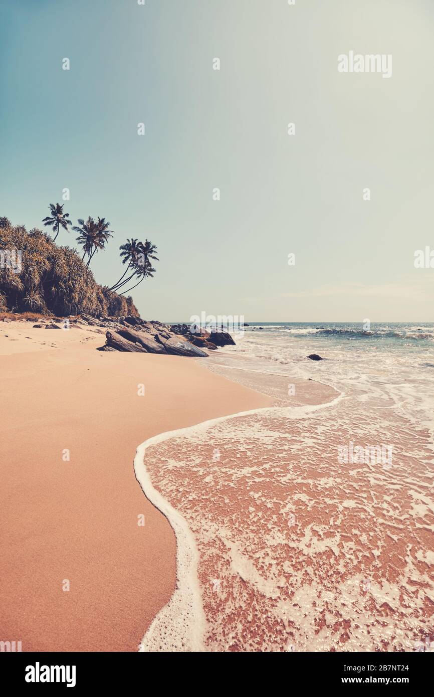 Tropical beach, color toning applied, Sri Lanka Stock Photo - Alamy