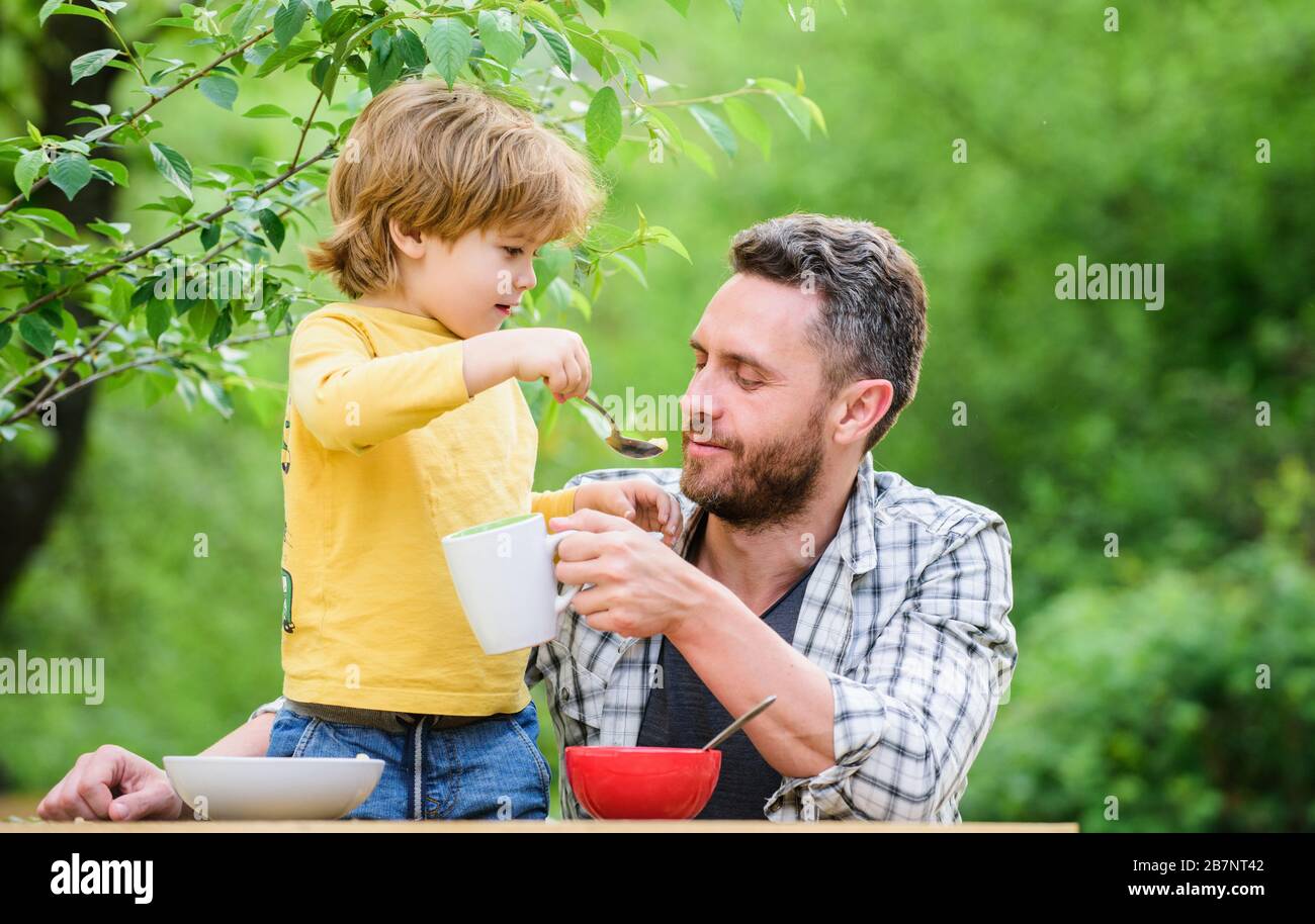 Always carrying about each other. happy fathers day. Little boy with ...