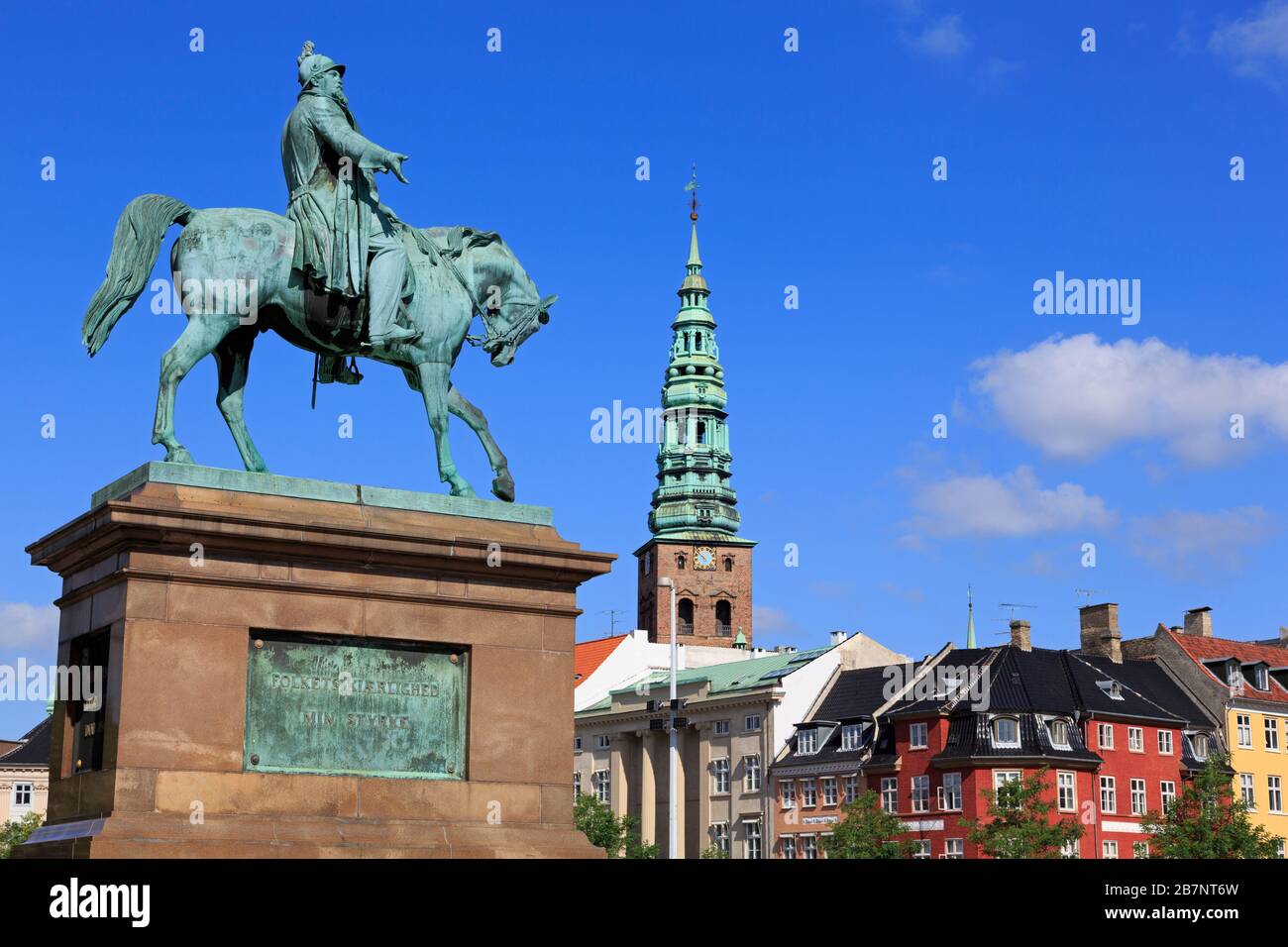 Christiansborg palace statue copenhagen denmark hi-res stock ...