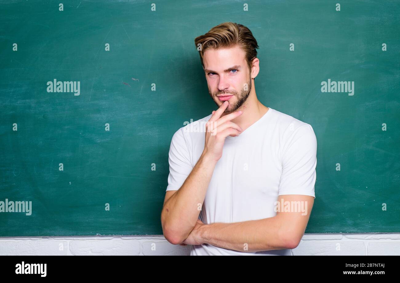 education concept. man teacher at school lesson. knowledge day. back to ...