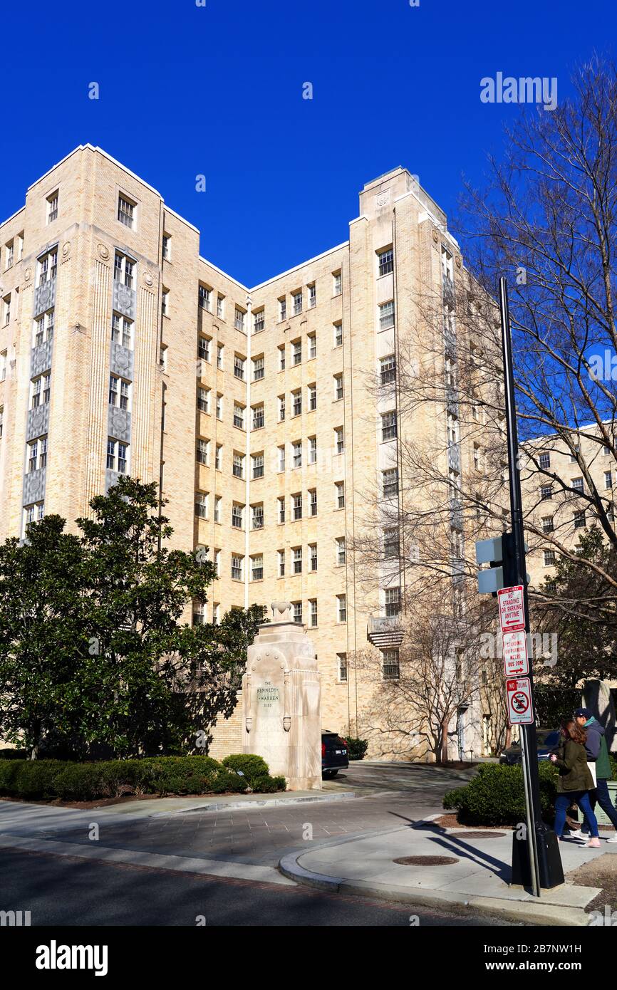 WASHINGTON, DC -22 FEB 2020- View of the Kennedy-Warren apartments, a ...