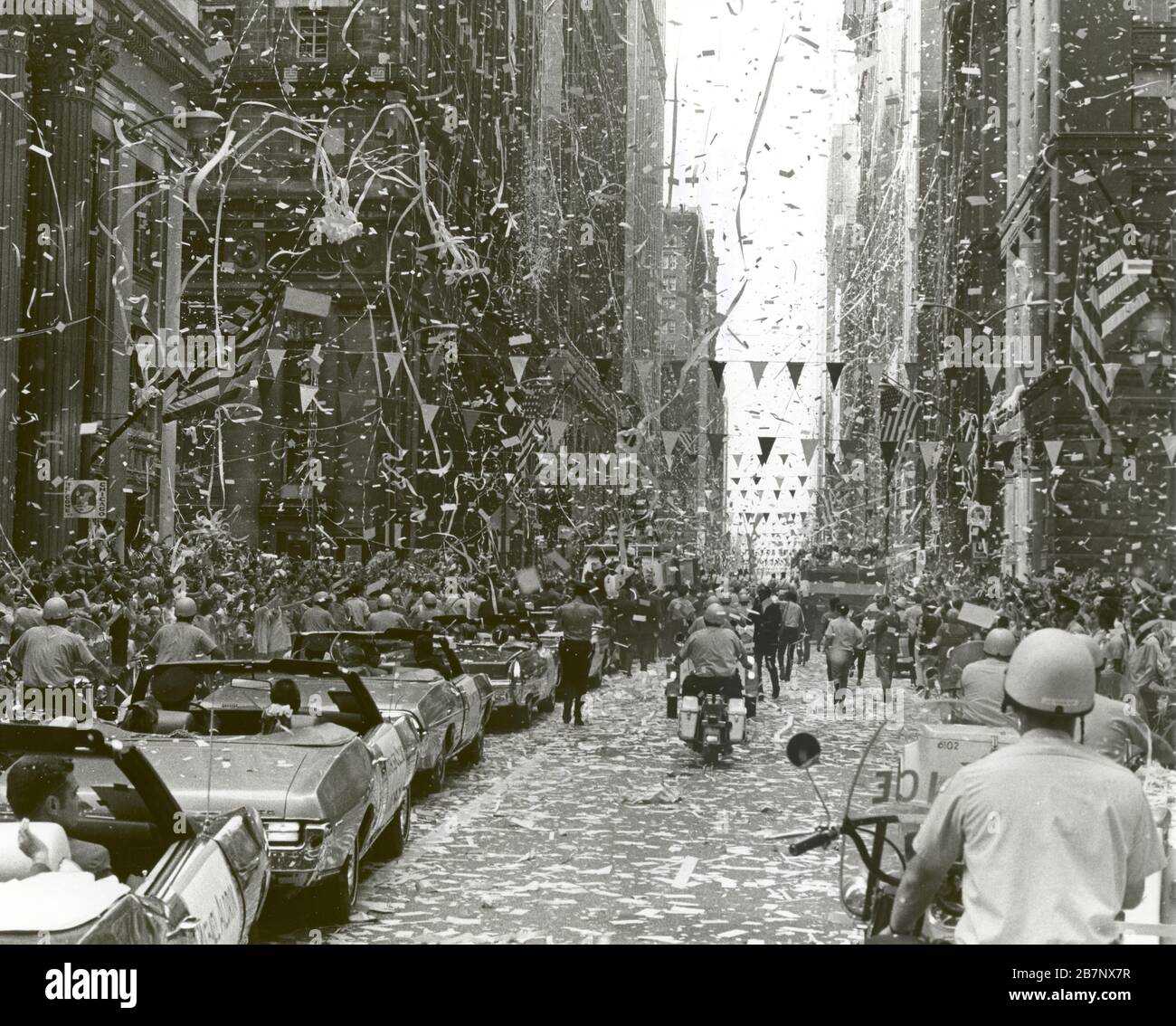 Apollo 11 - NASA, 1969. Confetti and streamers fill the street as the ...