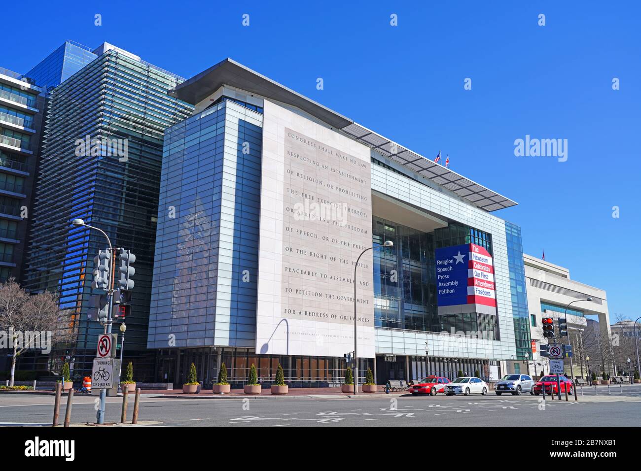 WASHINGTON, DC -23 FEB 2020- View of the Newseum, an interactive museum ...