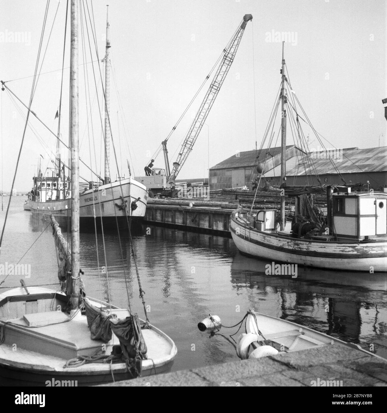 The port of Varberg, Sweden, 1966 Stock Photo - Alamy