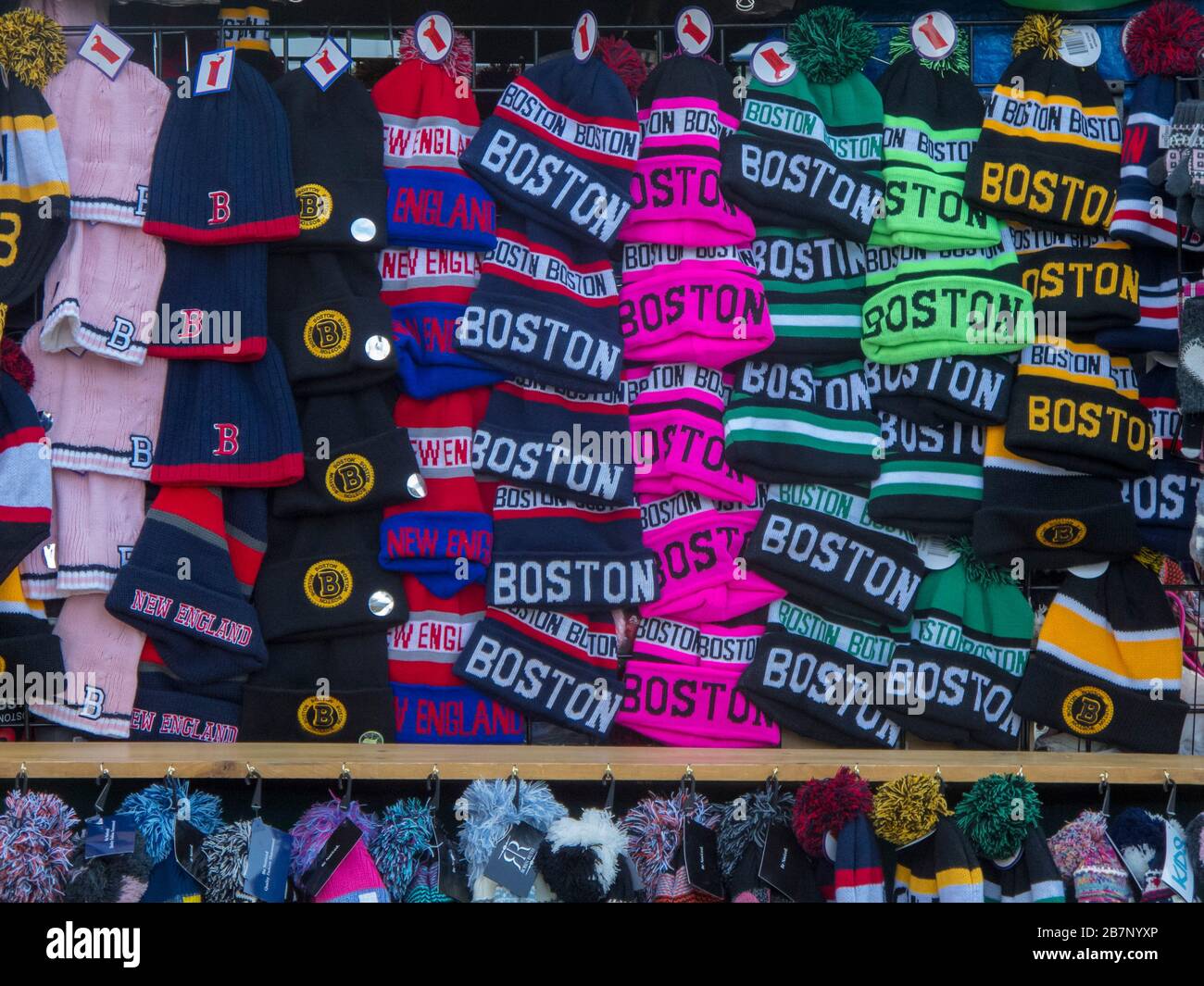 Boston souvenir caps on sale in Boston Common Stock Photo - Alamy