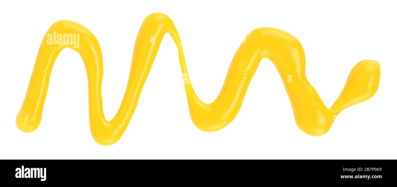 Mustard sauce, splash isolated on white background with clipping path ...
