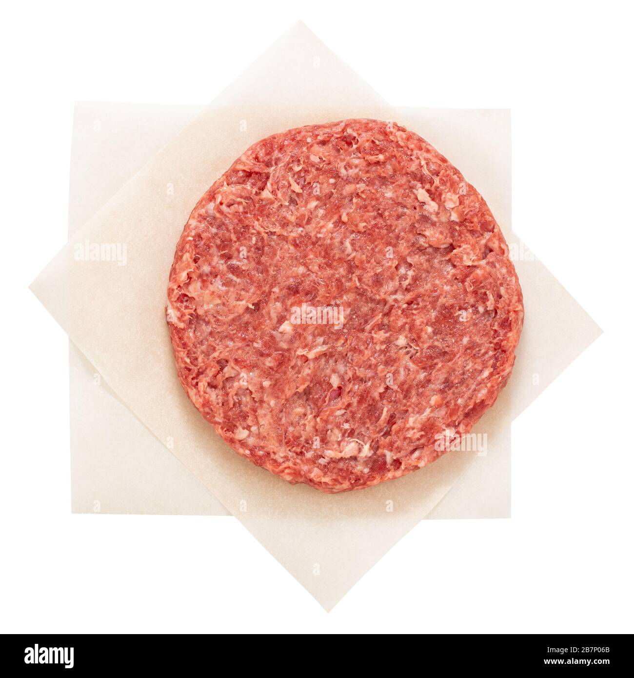 Raw fresh large beef burger isolated on white background Stock Photo ...
