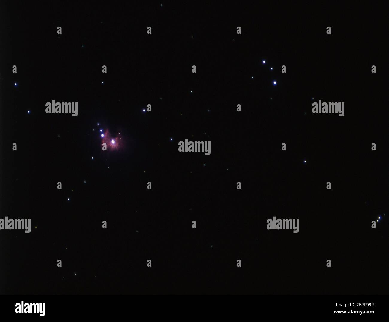 Orange gas mist of the Orion nebula in the sky Stock Photo - Alamy