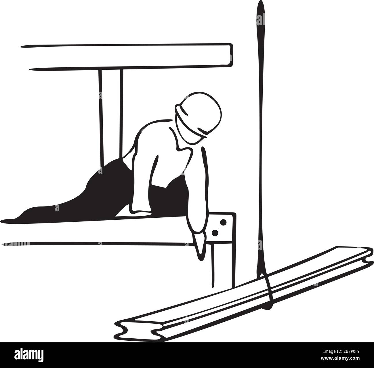 Working at height construction Stock Vector Images - Alamy