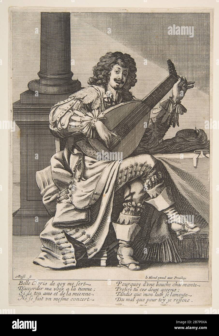 Man Singing and Playing a Lute, mid to late 17th century Stock Photo ...