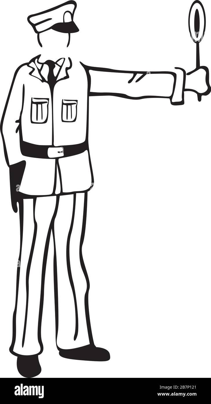 Traffic Policeman Drawing