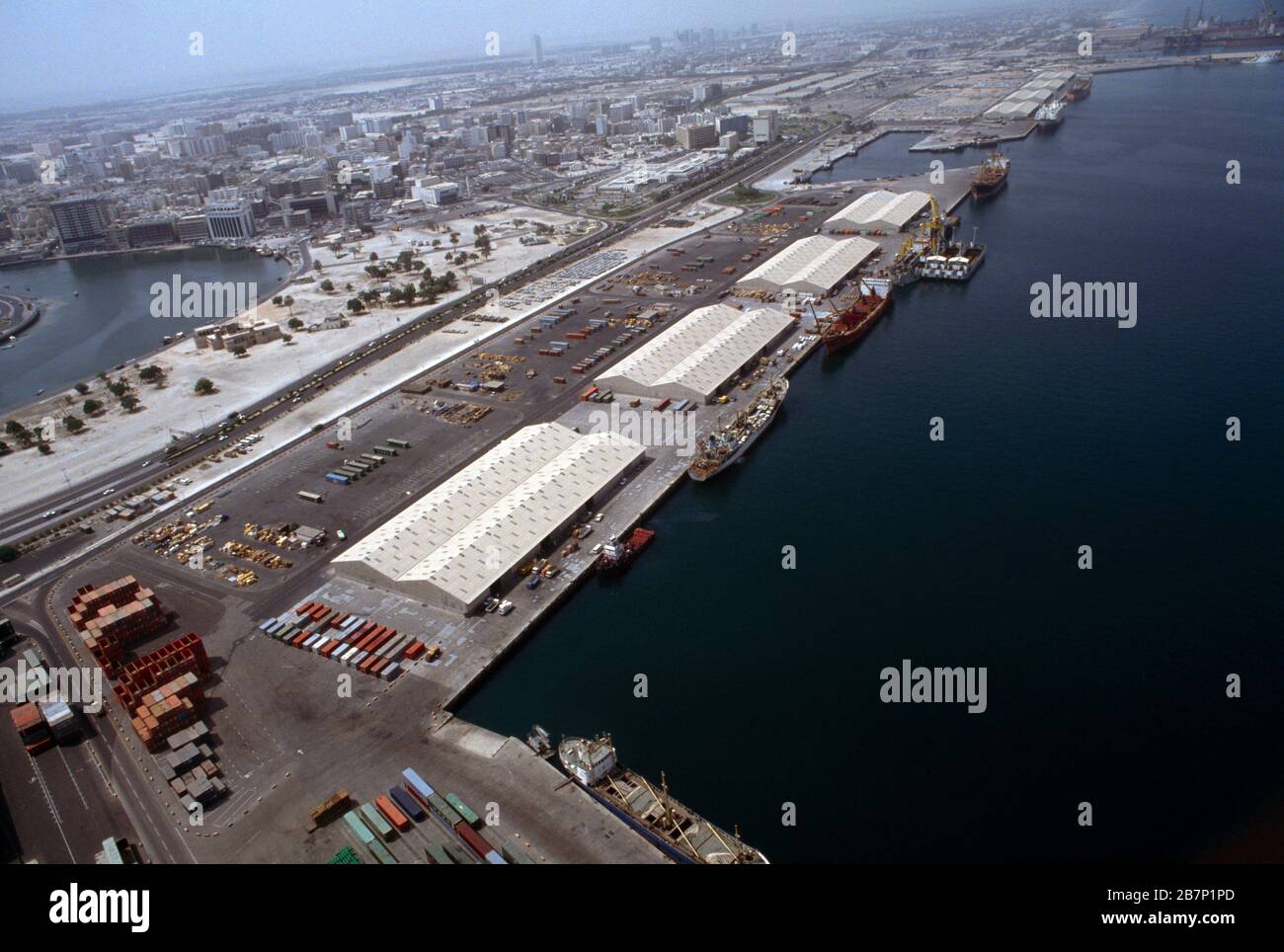 Dubai UAE Aerial View Of Dubai Port Stock Photo - Alamy