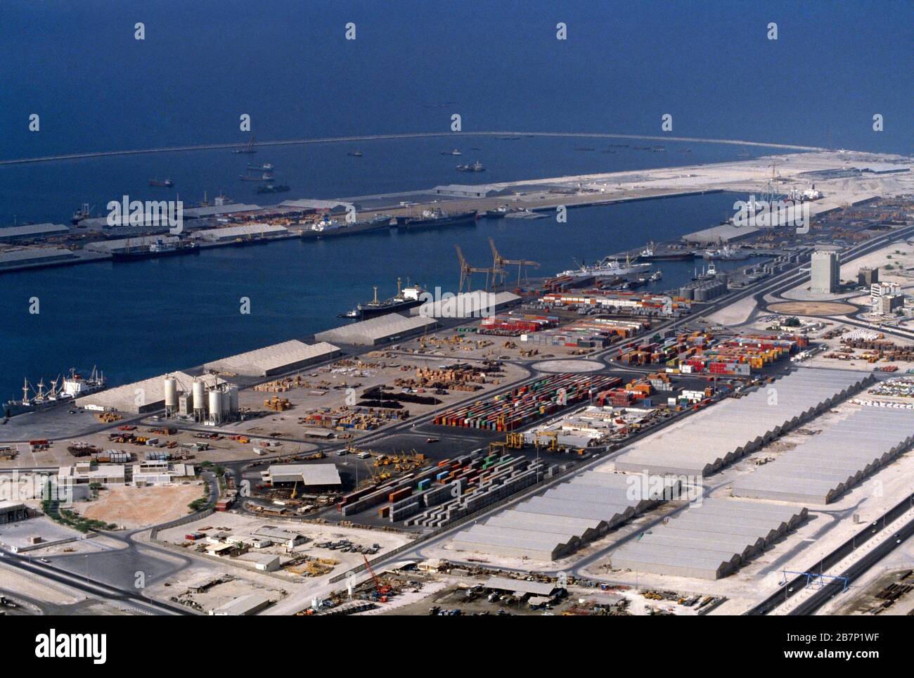 Aerial View of Docks & Container Terminal Dubai UAE Stock Photo - Alamy