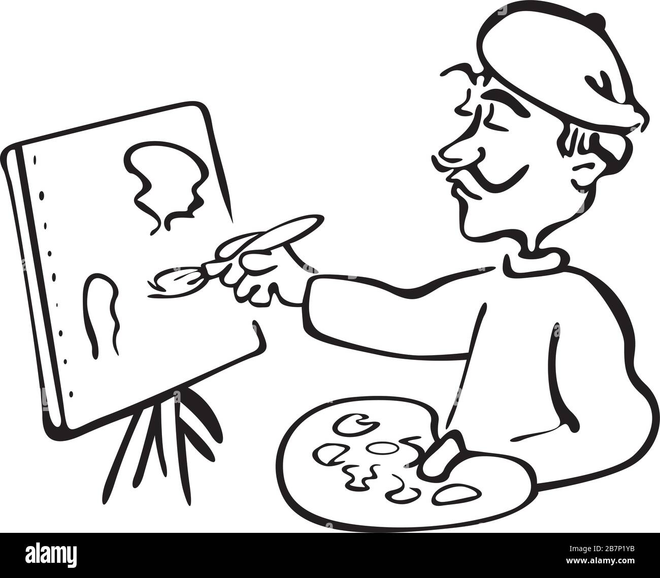 Paint palette cartoon Black and White Stock Photos & Images - Alamy