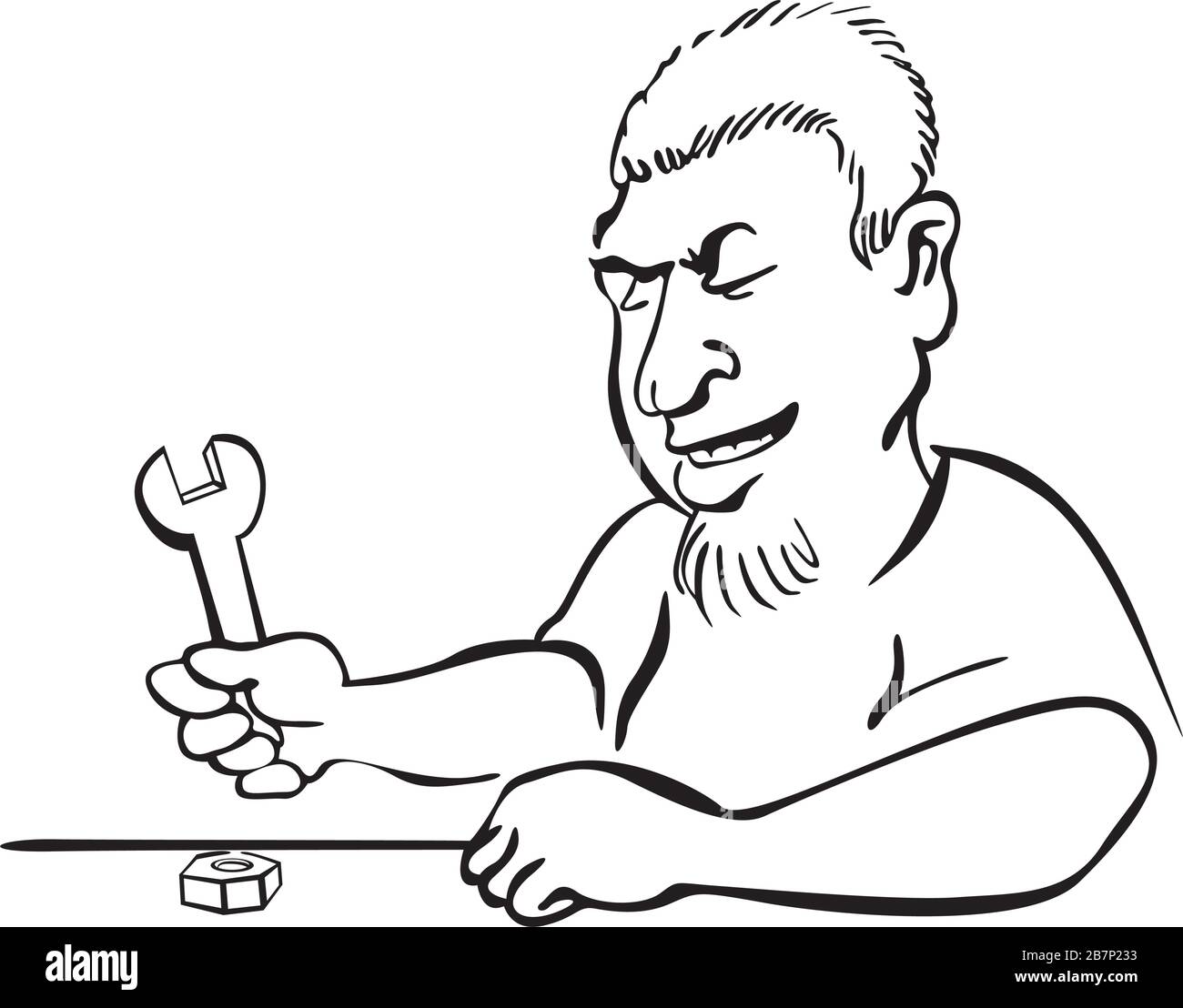 mechanic with a wrench Stock Vector Image & Art - Alamy