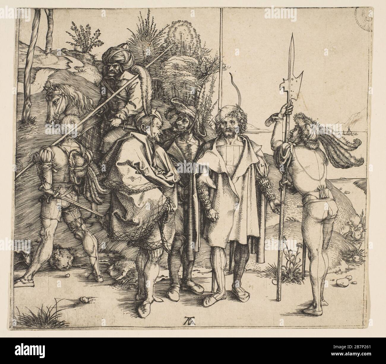 Five Foot Soldiers and a Mounted Turk, ca. 1495 Stock Photo - Alamy