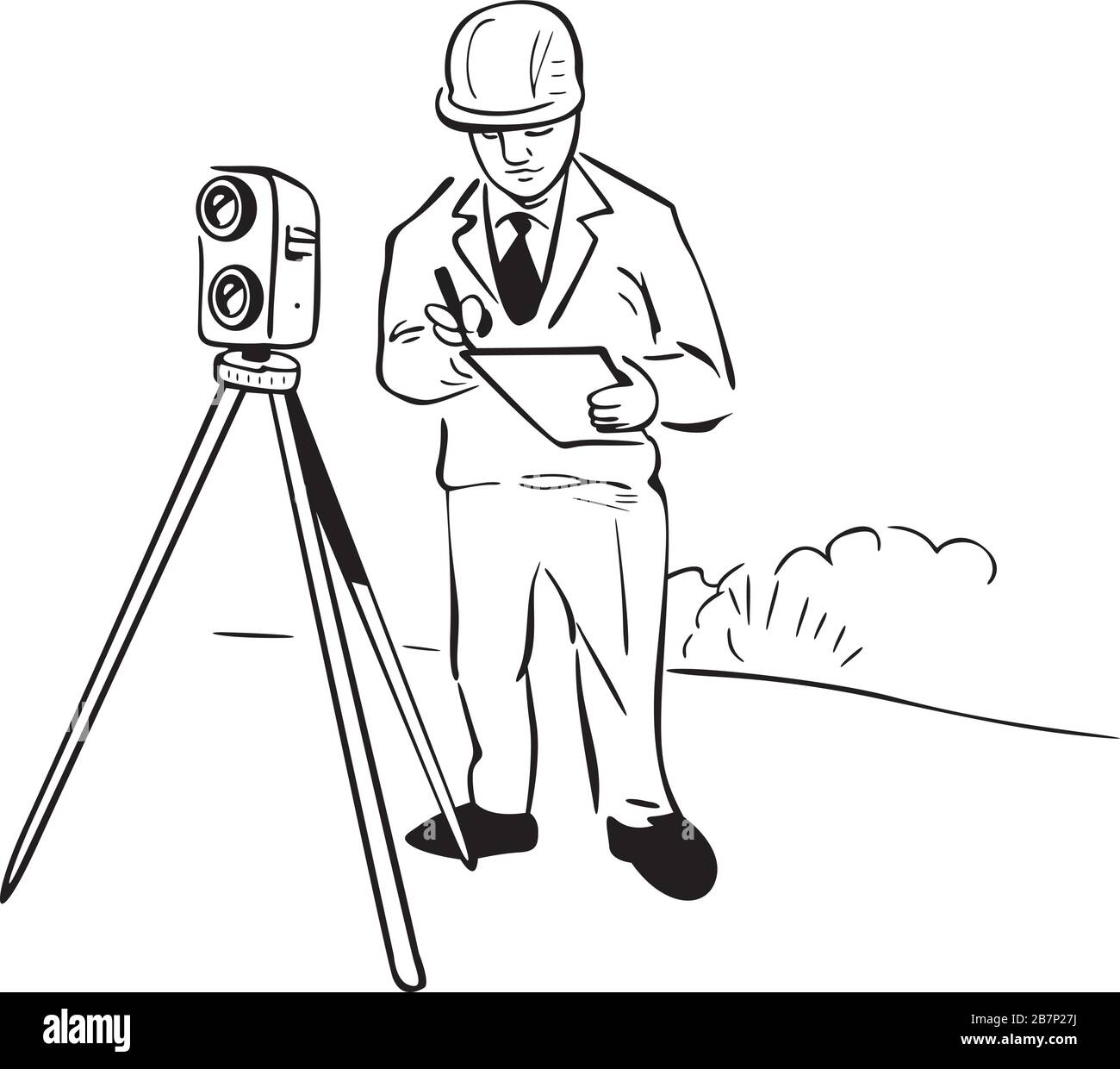 Geodetic engineer surveyor Stock Vector Images - Alamy