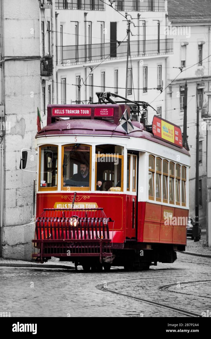 Traditional red tram hi-res stock photography and images - Alamy