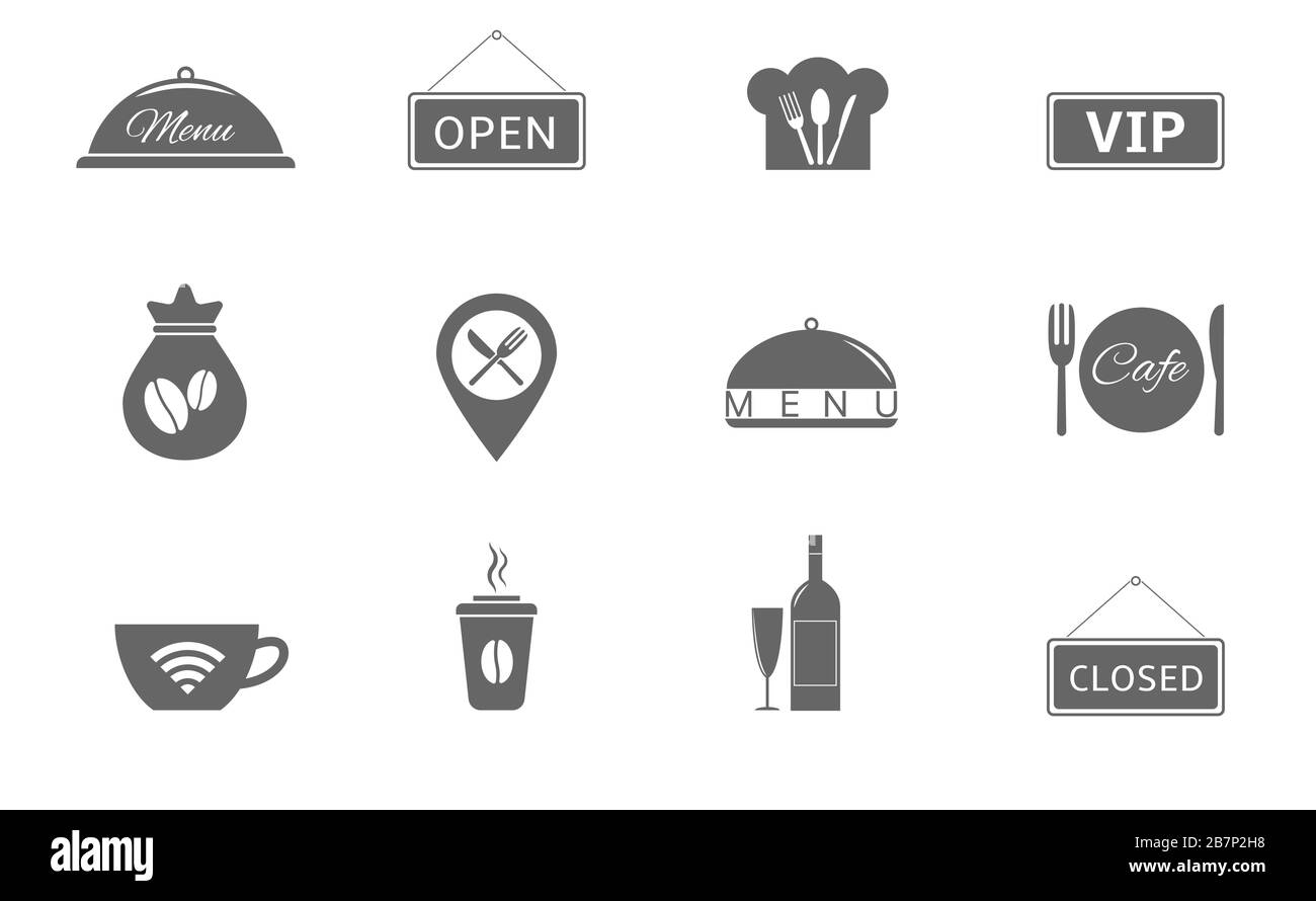 Fork, knife and plate icons. Restaurant and cafe symbol, Vector ...
