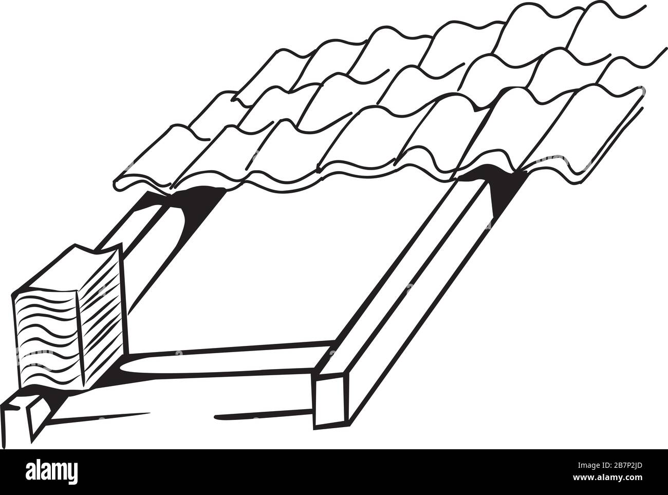 Black white roof tiles Cut Out Stock Images & Pictures - Alamy