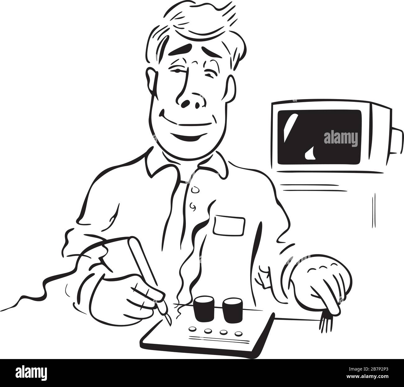 Man Soldering Stock Vector Images - Alamy