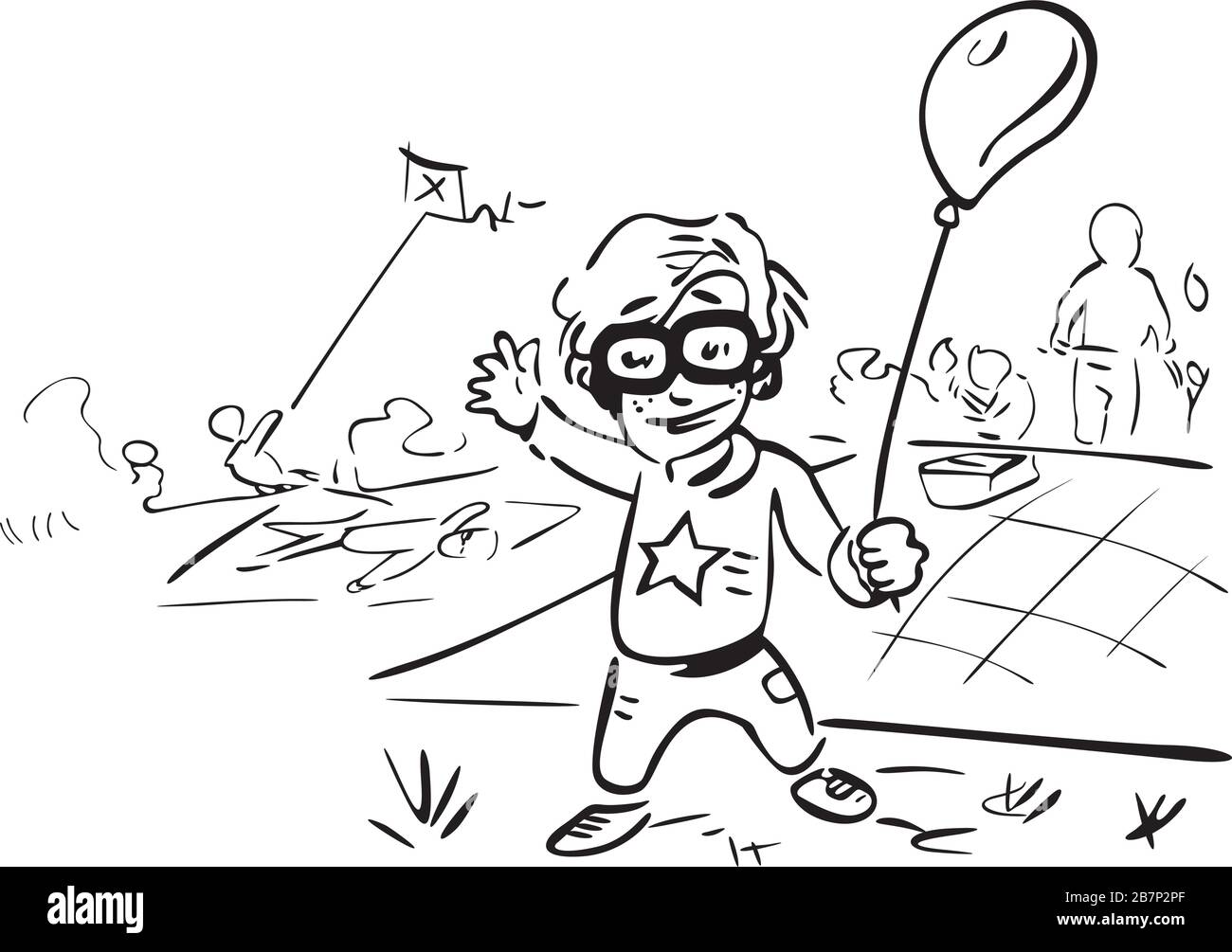 Children birthday balloons Black and White Stock Photos & Images - Alamy