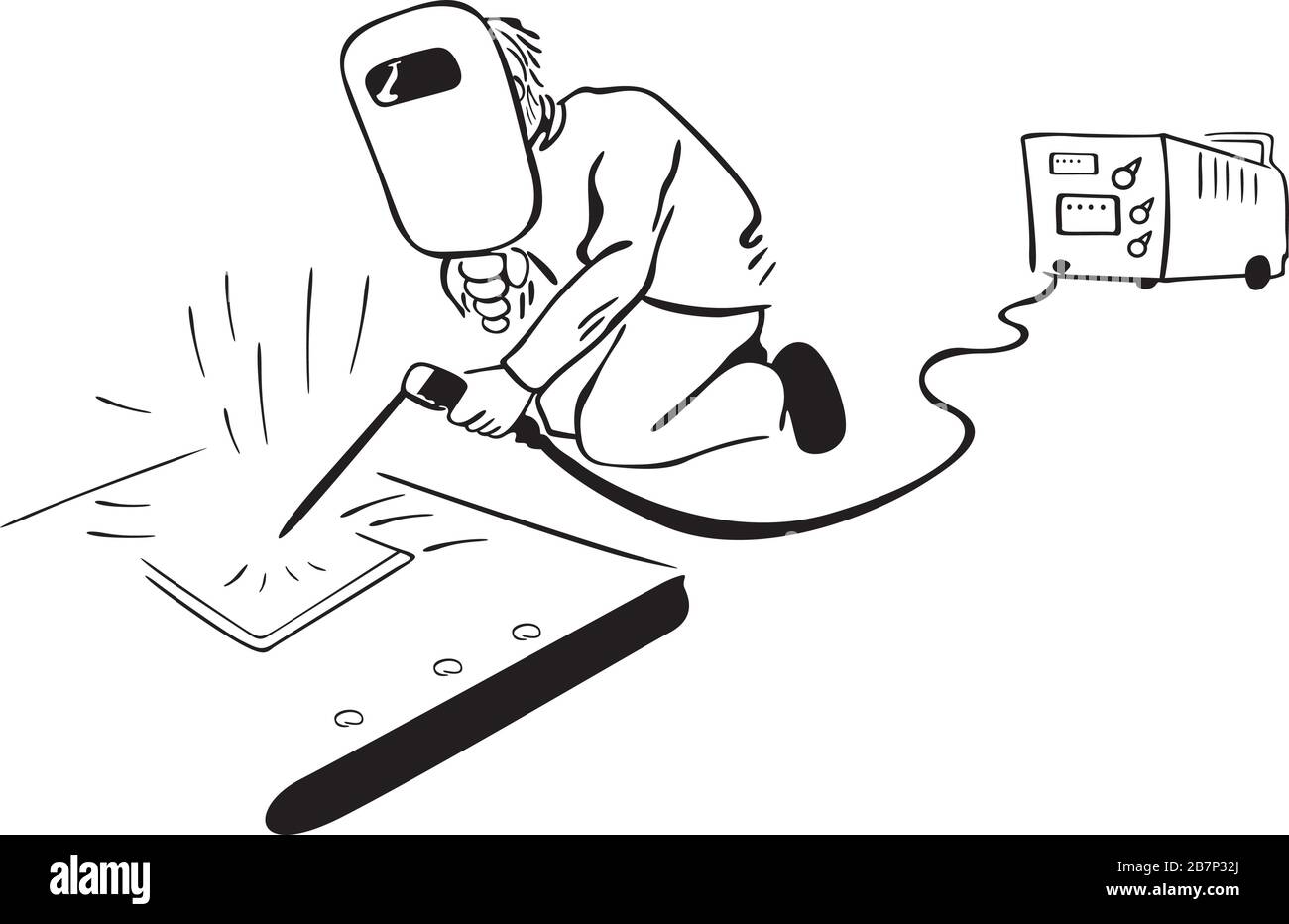 Welder welds Cut Out Stock Images & Pictures - Alamy