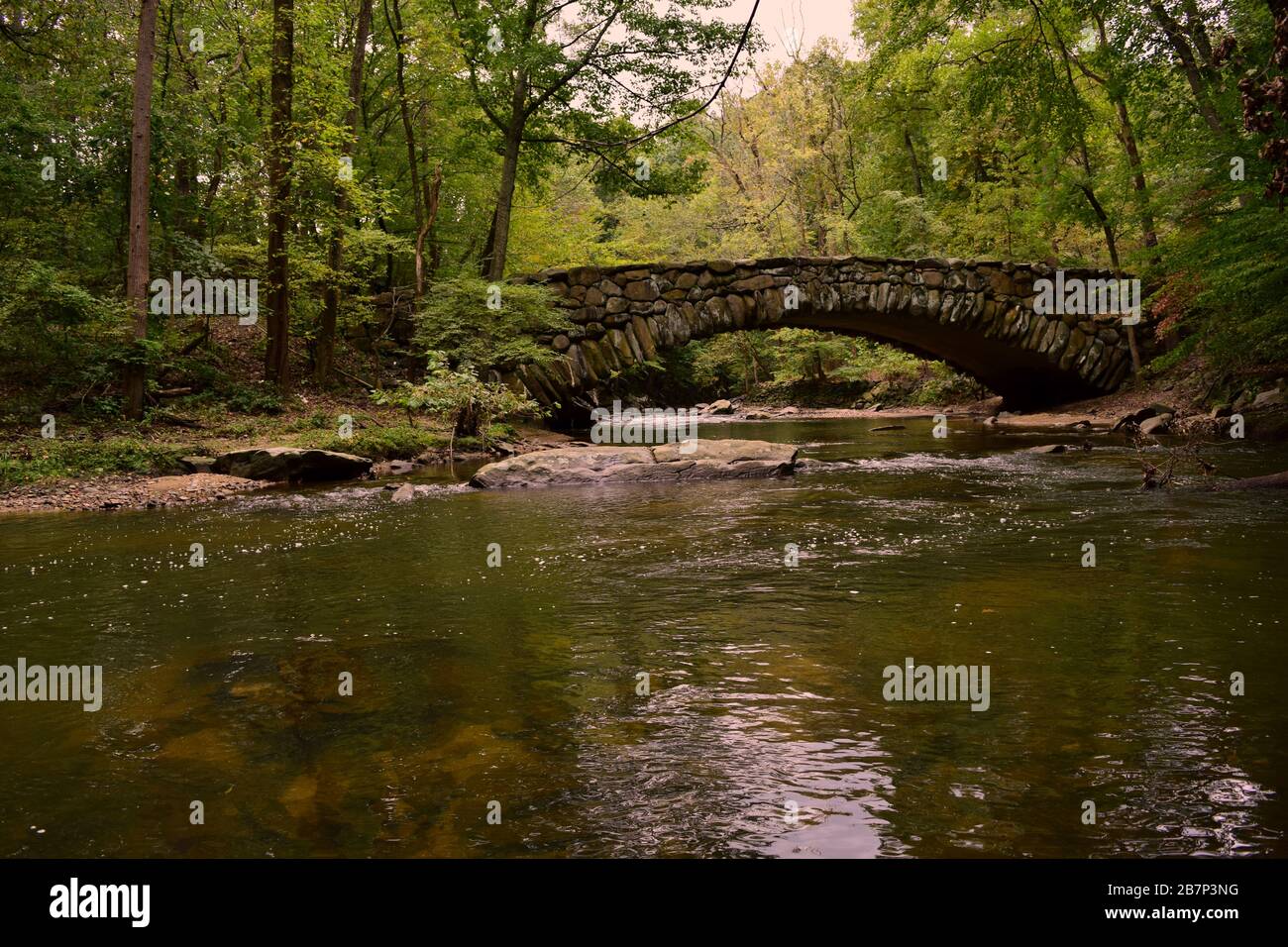 Boulder Bridge Rock Creek Park DC Stock Photo - Alamy