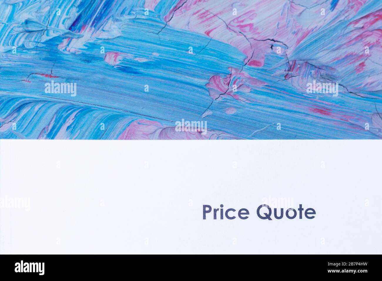 A price quote. Business document on the blue background Stock Photo - Alamy