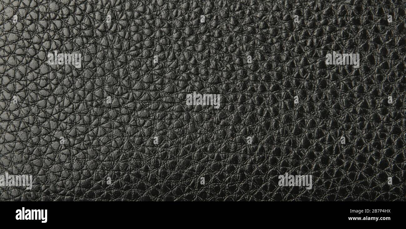 Close up background texture pattern of black natural leather grain ...
