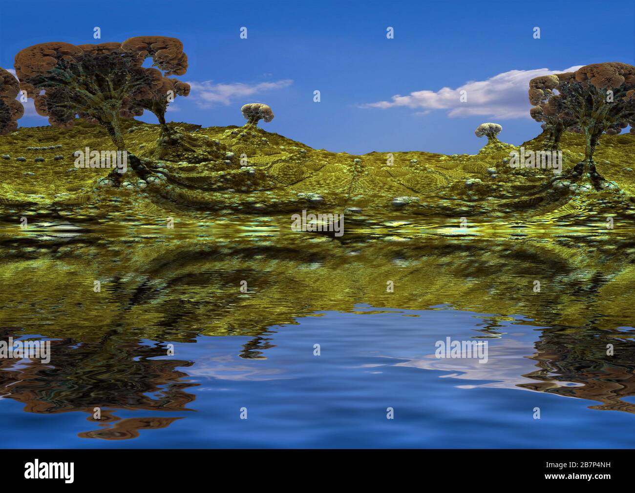 3D render colorful illustration of virtual scene for creative design ...