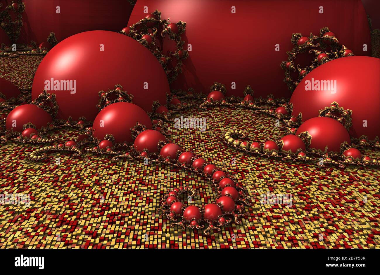 3D render colorful illustration of virtual scene for creative design ...