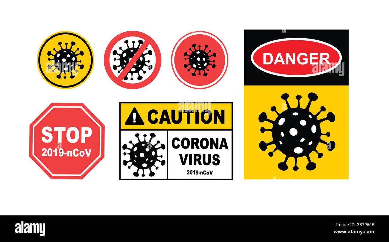 Warning corona virus sign , Corona virus danger and public health risk ...