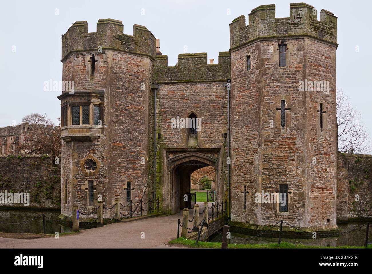 the doulting stone, fortified main entrance and gate house of the ...