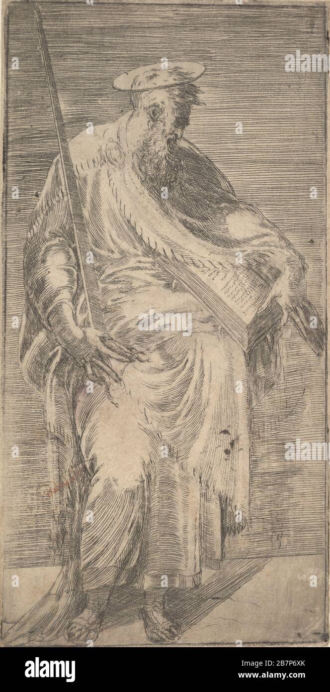 Saint Paul holding a sword and a book, from Christ and the Apostles ...